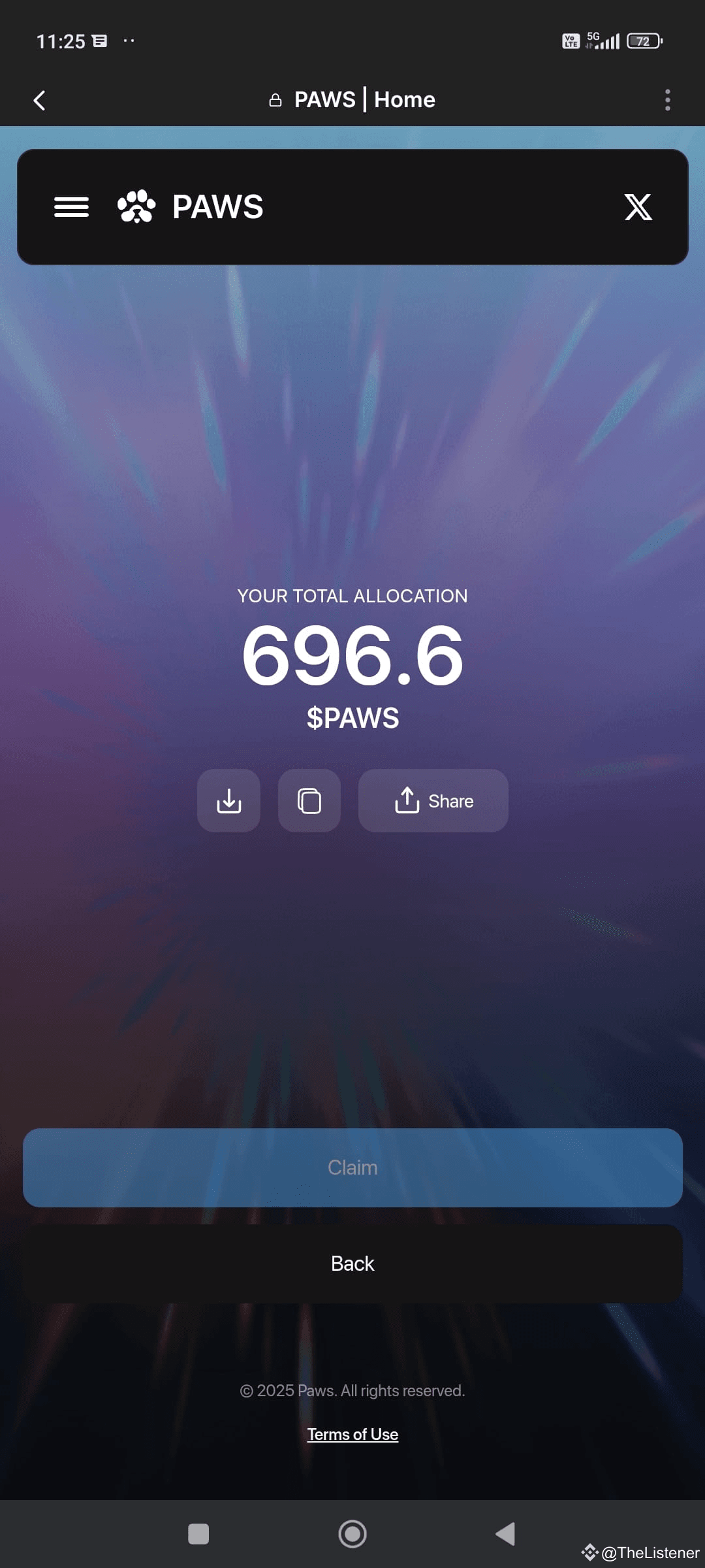 $PAWS Airdrops allocation has started I got 696.6 $PAWS w | TheListener ...