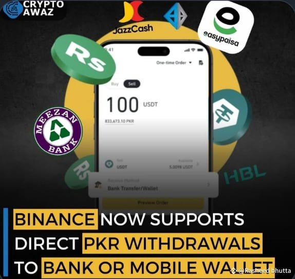 $BTC $BNB Binance now offers direct PKR withdrawals, sim | Rasheed ...