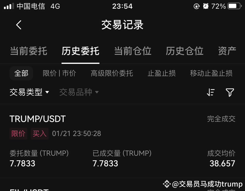 $TRUMP Increase the position a bit again It should not be a | 交易员马成功 ...