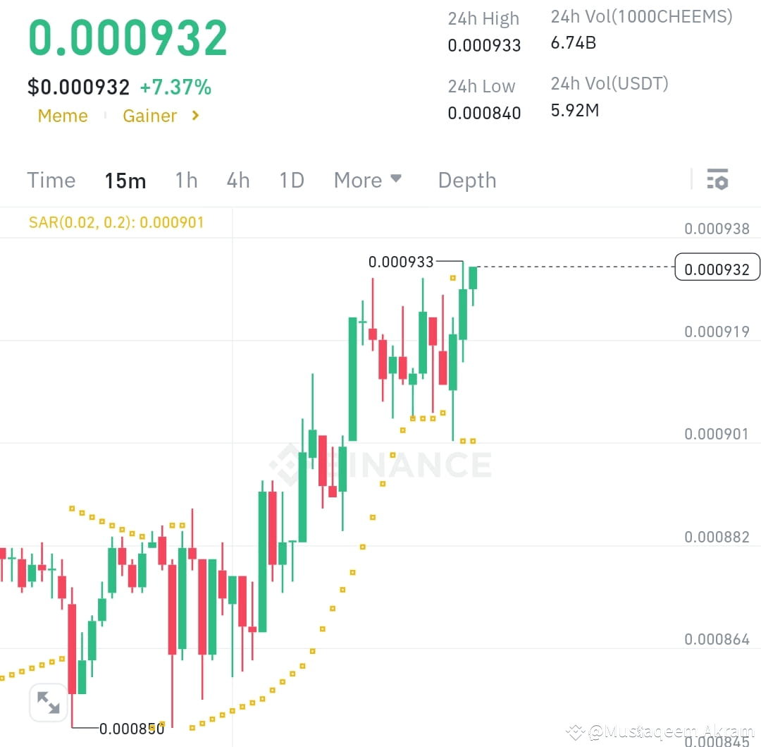 1000CHEEMS (Cheems token) on the 15-minute timeframe. $100 | Mustaqeem ...