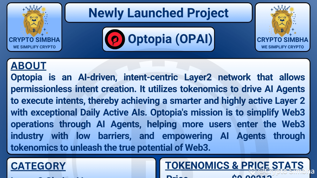 🚀 Newly Launched Project Analysis! Layer-2 x AI Project Optopia (OPAI) 📈 | Crypto Simbha on ...