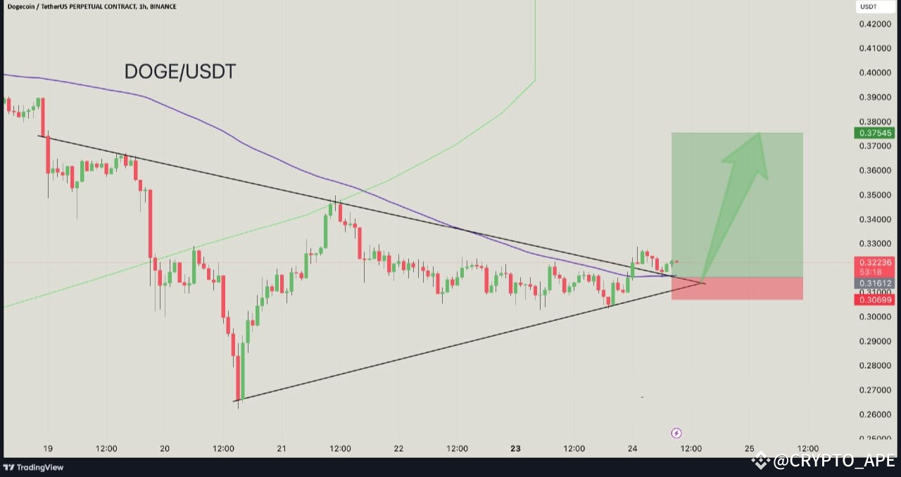 📈 $DOGE (1H) Analysis: The DOGE/USDT chart shows a brea | DR AYESHA 1401 on Binance Square