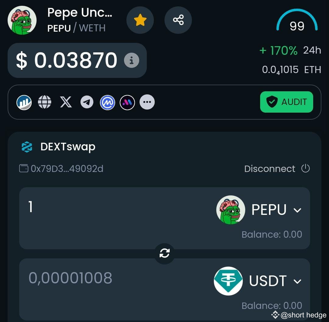 Memecoin PEPU came out for sale, if you reach 2$ eu will lau | short ...