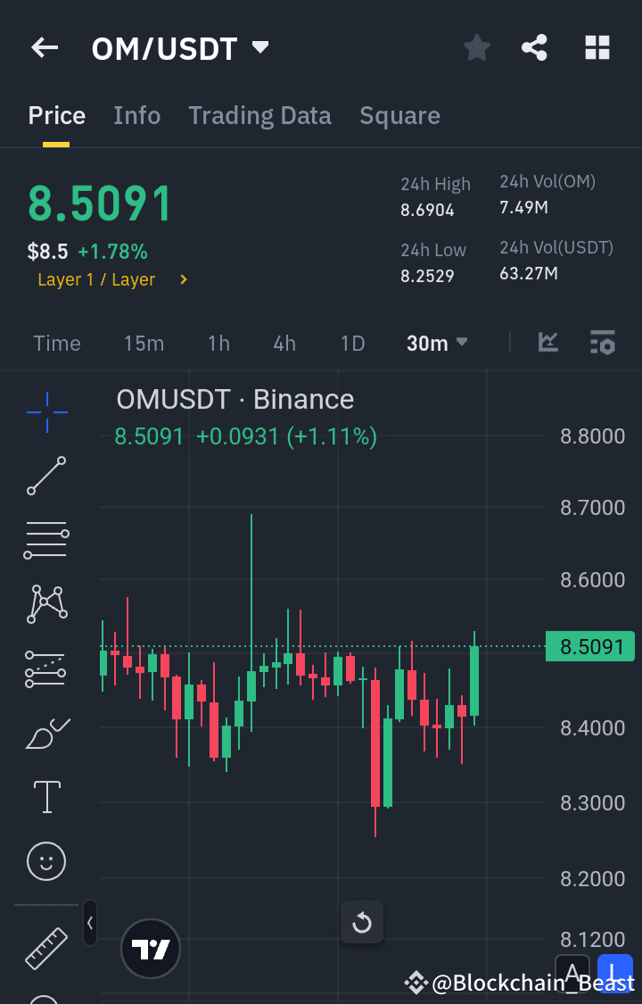 🚀 $OM /USDT – Bullish Momentum! 🚀 MANTRA ($OM) is up +1.7 | Blockchain_Beast on Binance Square