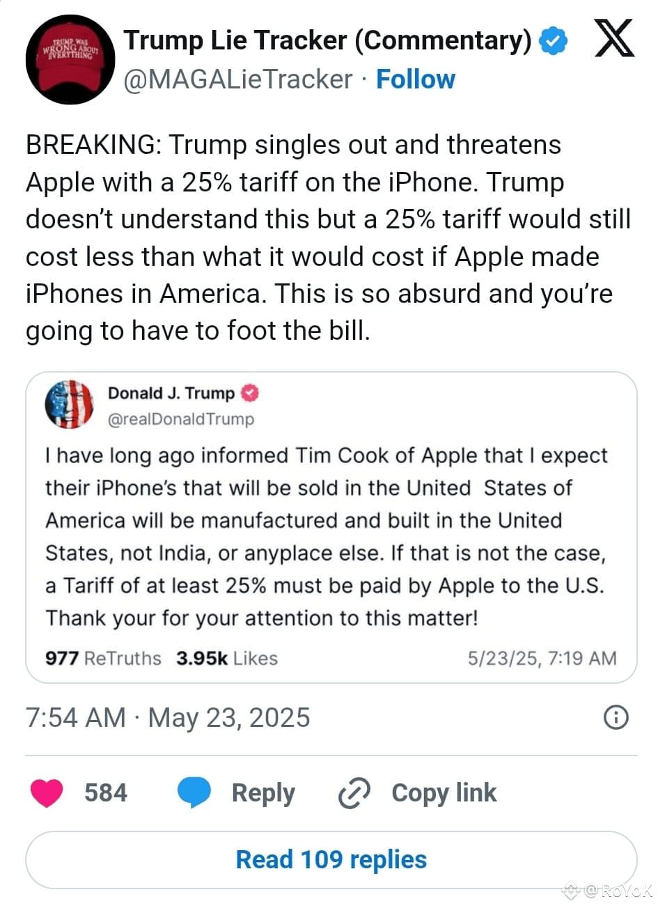 😱 This is Trump's ultimatum to Apple: iPhones with "Made | RoYoK on ...