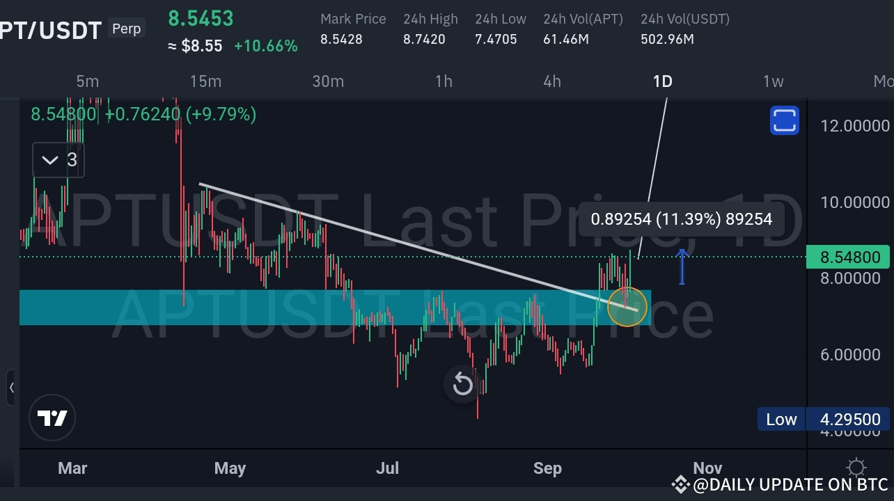 APT COIN ANALYSIS 🔥🔥👇 10% A'S I PREDICTED 👇 | DAILY UPDATE ON BTC on ...
