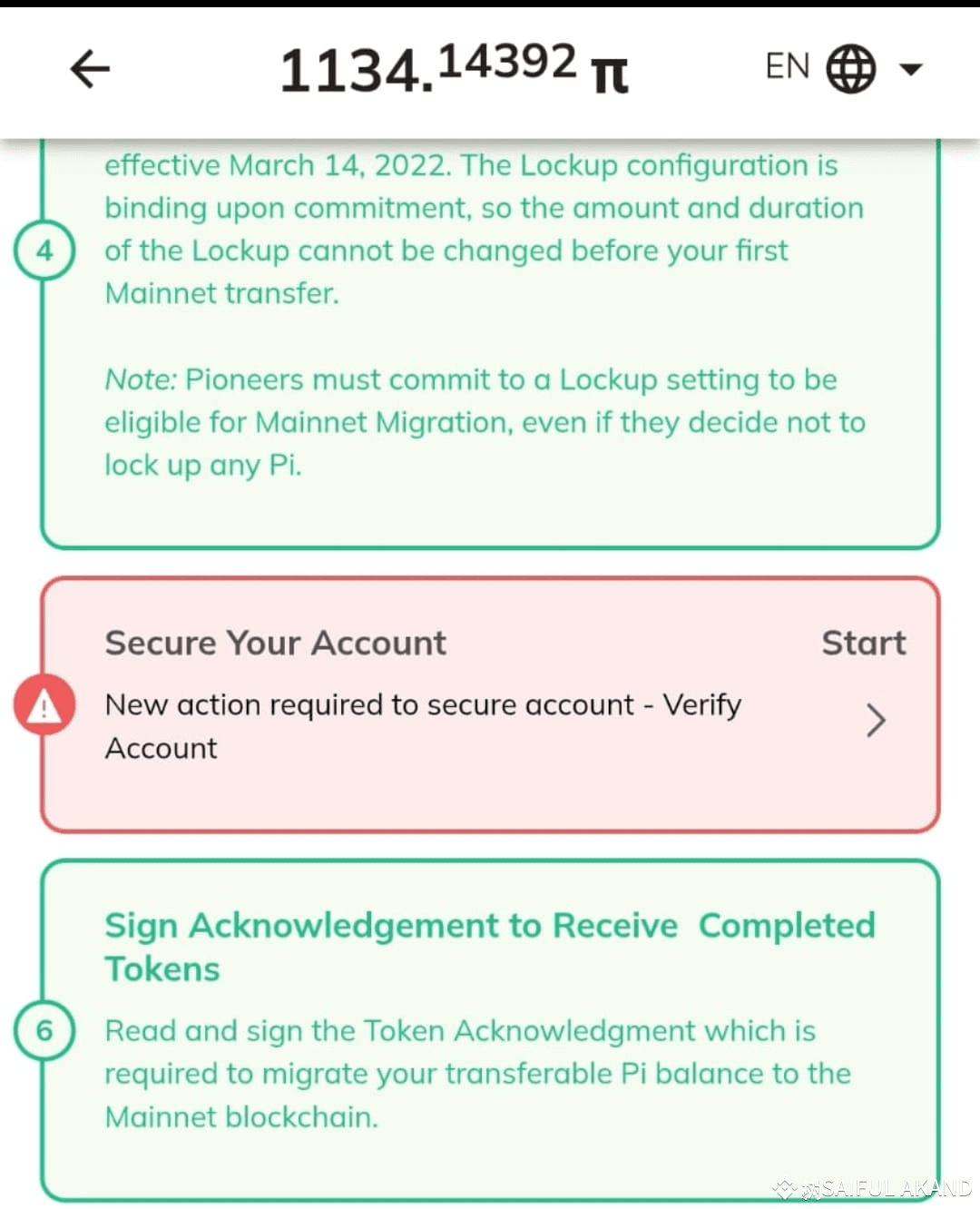 🛑 SECURE YOUR PI - If you have not complete your account ve | SAIFUL ...
