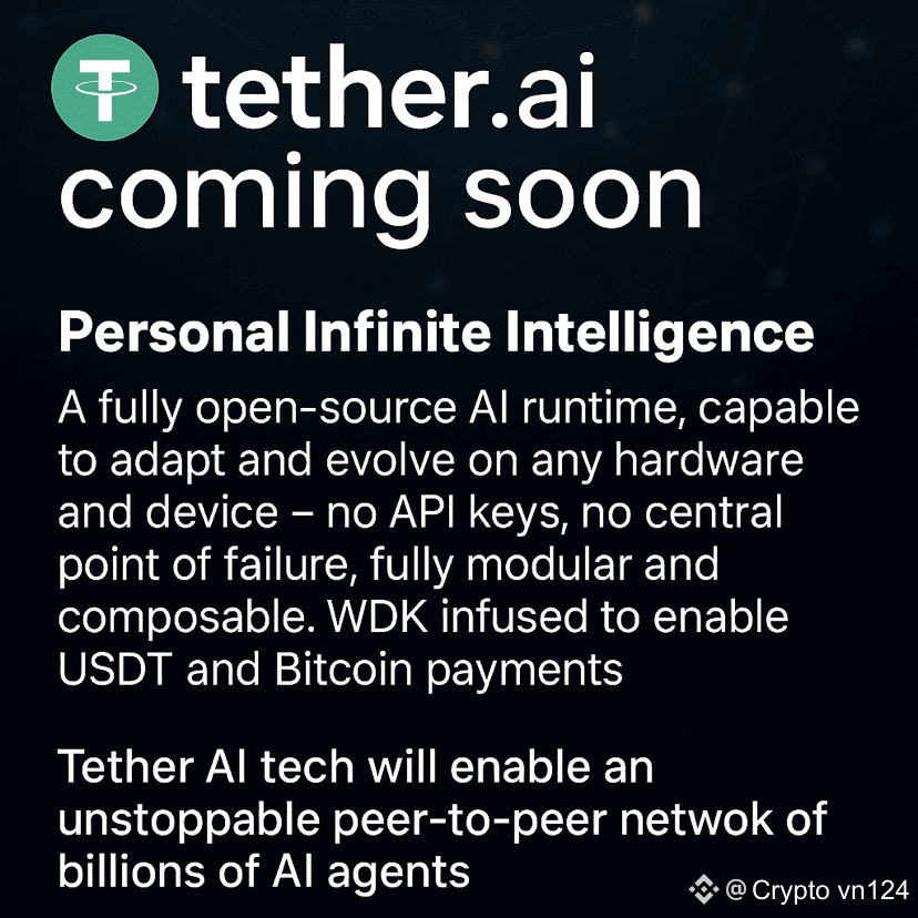 🚨 Tether announces new AI project – tether.ai is about to l | Crypto vn124 on Binance Square