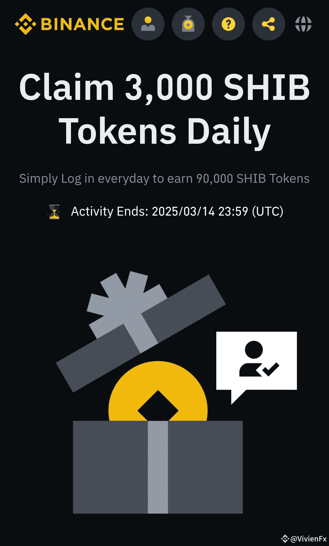 $🎉🎉 🎁 Daily claim 3000 $SHIB token 🎁 🎁 Click here | VivienFx on Binance Square