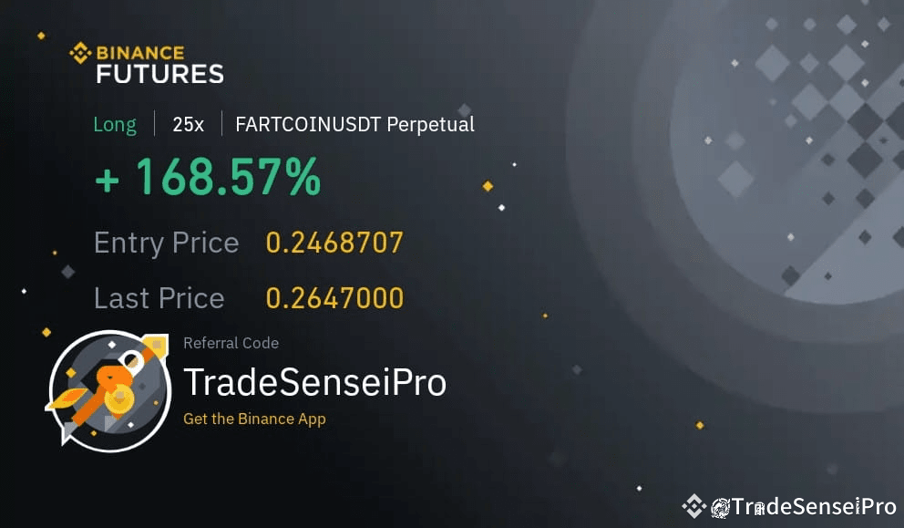 💰 $FARTCOIN All Target Completed in 1 Hour 🎯🔥 🔸 +168% P | TradeSenseii on Binance Square