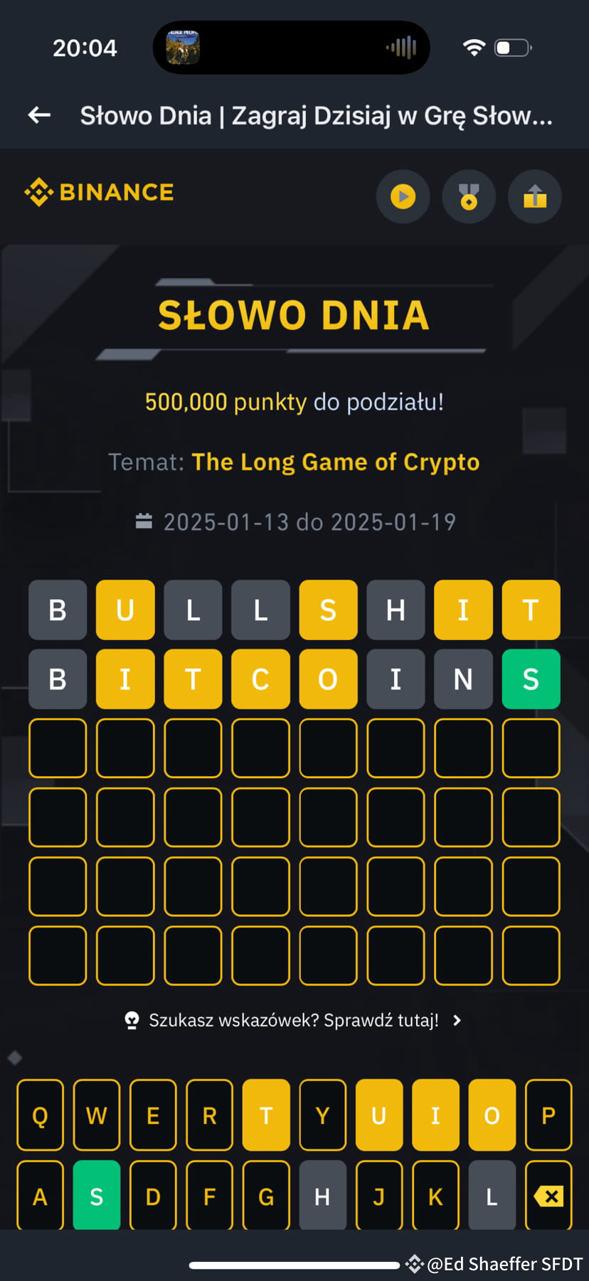 What word will fit in? | Ed Shaeffer SFDT on Binance Square