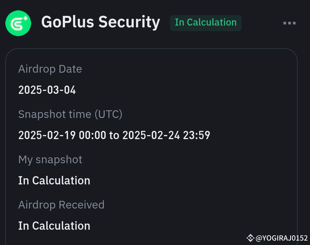 Claim your Airdrop reward 👈 GoPlus Security (GPS) on Binan | YOGIRAJ0152 on Binance Square
