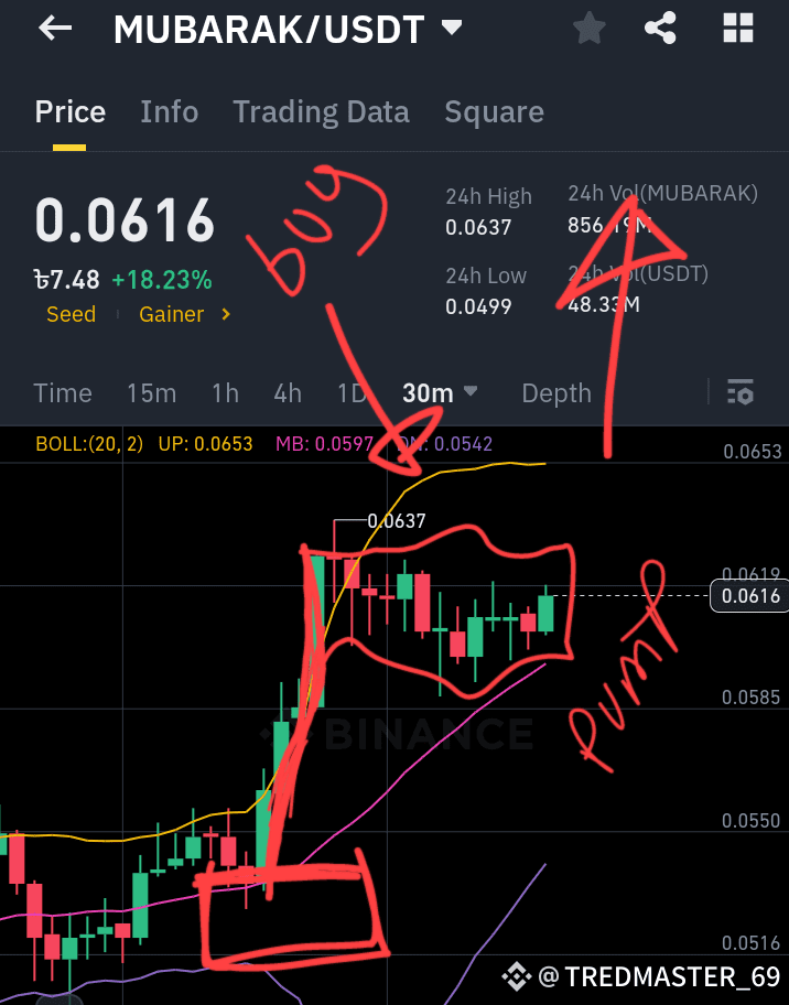 $MUBARAK 🚨🔴🐂 There’s a Big Pump — Market Might Pump for M | TREDMASTER_69 on Binance Square