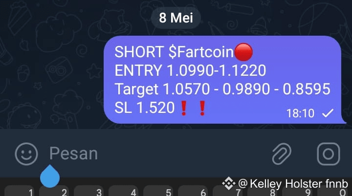 SHORT #Fartcoin 🔴 ENTRY 1.0990-1.1220 Target 1.0570 - 0.98 | Kelley Holster fnnb on Binance Square