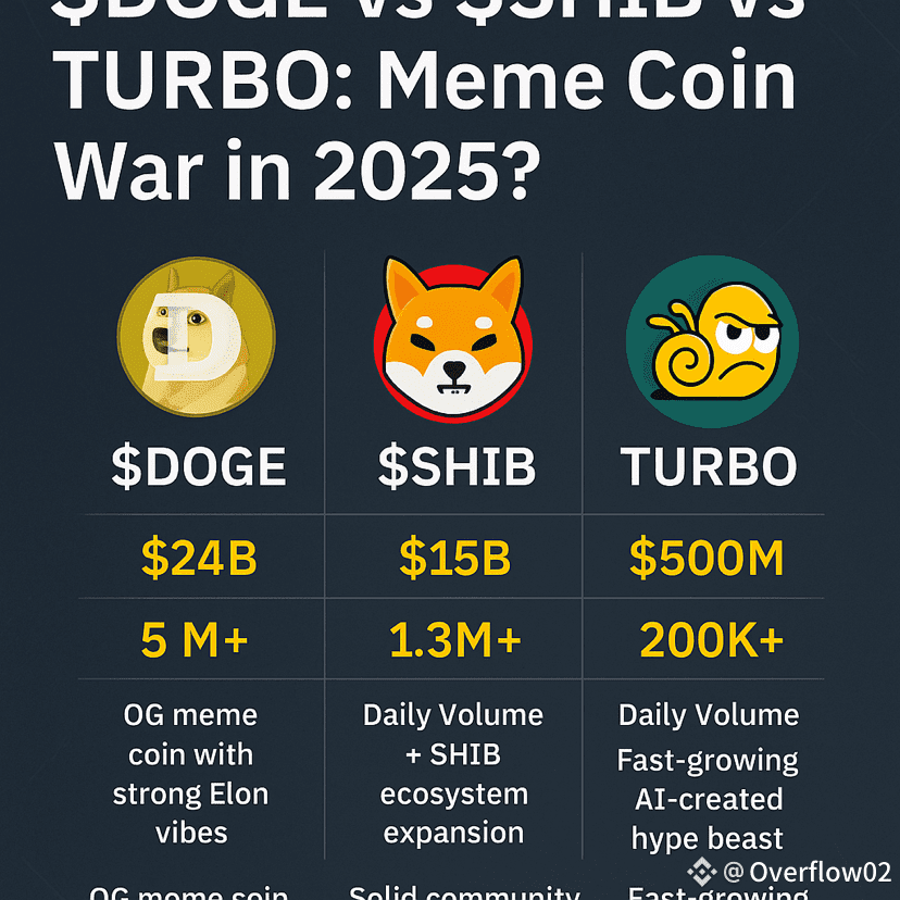DOGE vs $SHIB vs $TURBO: Meme Coin War in 2025?” Meme | Overflow02 on ...