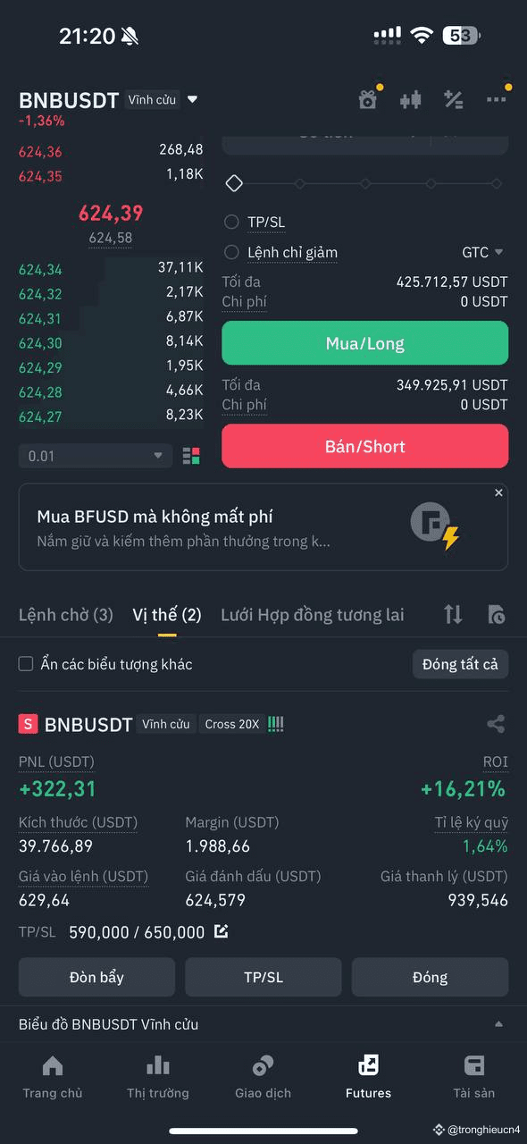 $BNB Feel free to decide, you can reduce the entry SL. | tronghieucn4 ...