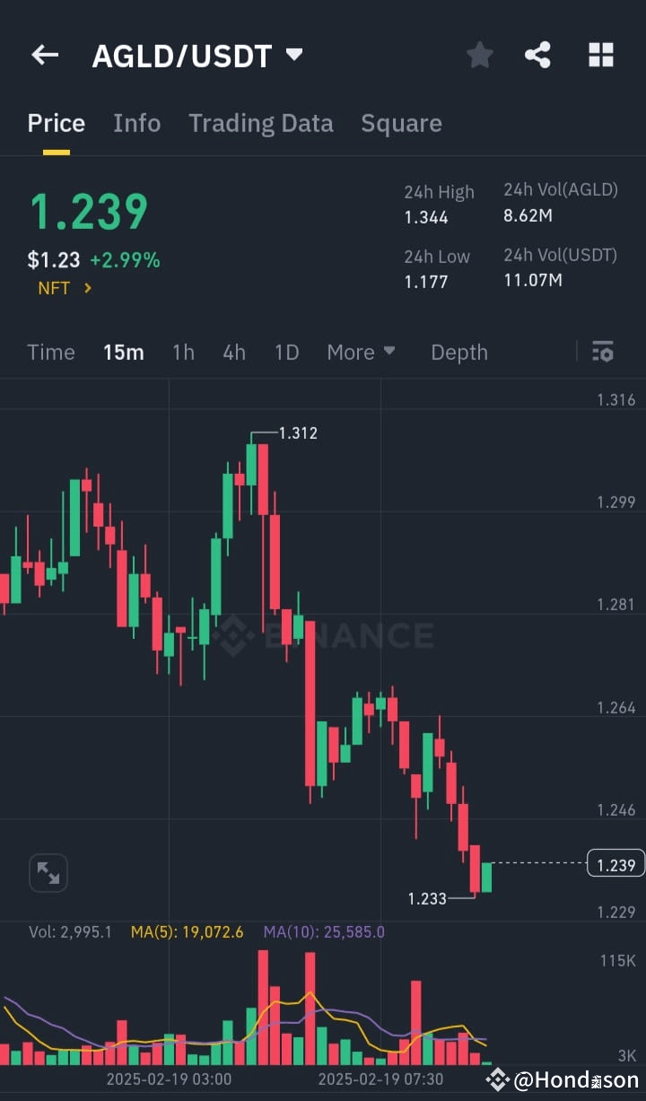 $AGLD /USDT Trading Signal – Feb 19, 2025 Current Price: $1 | Hondason on Binance Square