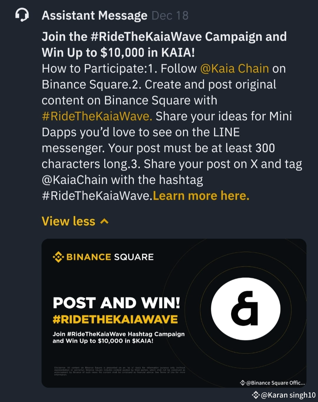 @Kaia Chain win daily kaia chain coin #RideTheKaiaWave | Karan singh10 on Binance Square
