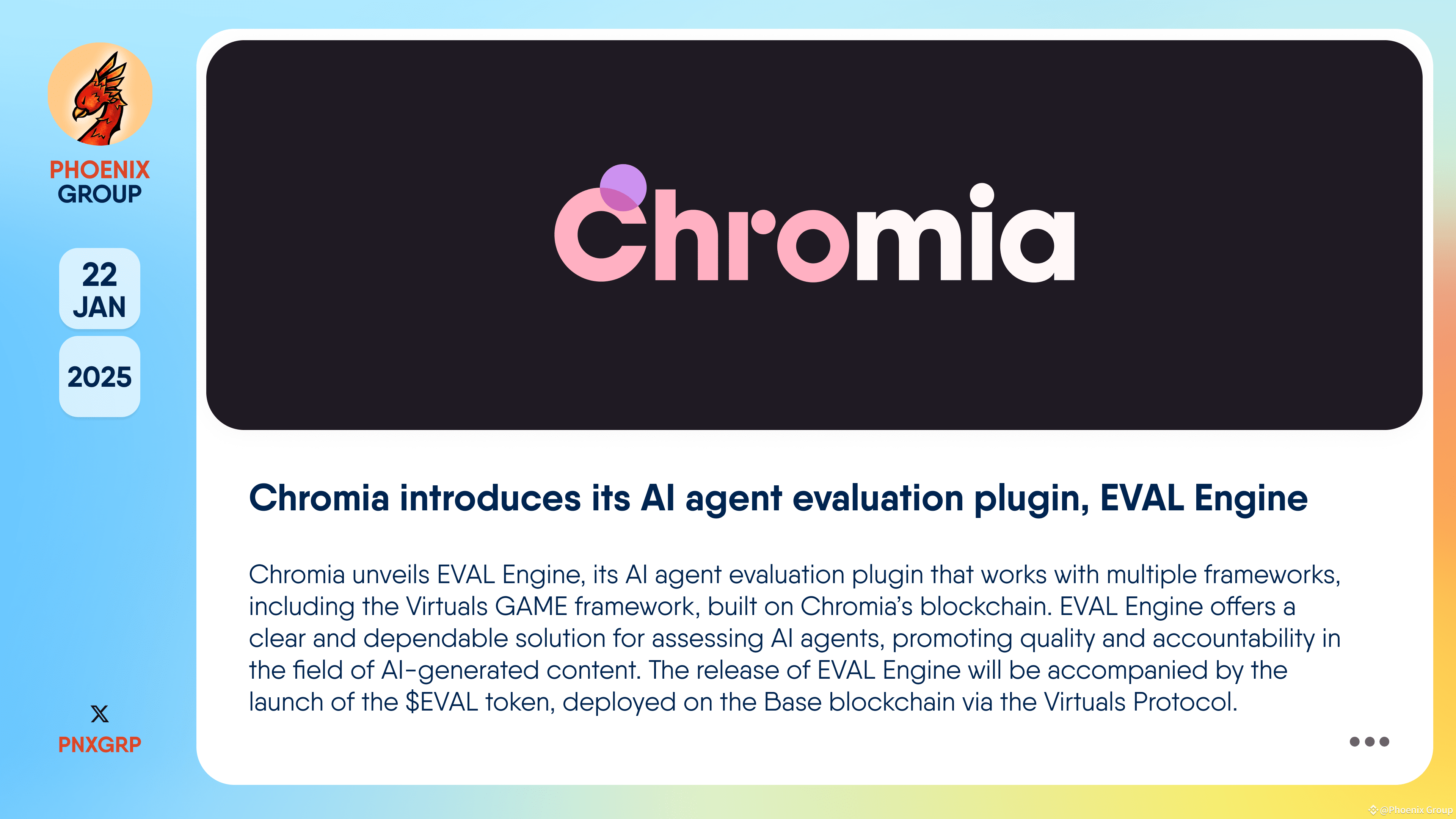 Chromia introduces its AI agent evaluation plugin, EVAL Engi | Phoenix Group on Binance Square