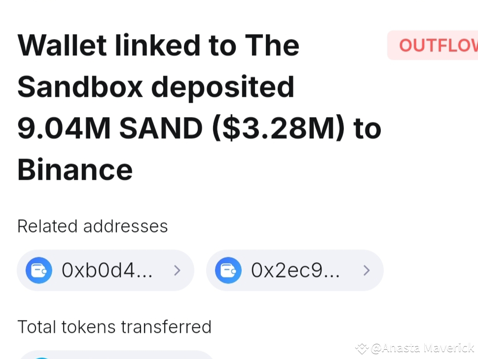 Significant $SAND Movement: Sandbox Wallet Transfers to Bina | Anasta ...