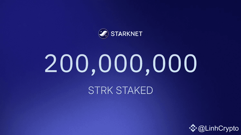 200 triệu STRK hiện đã được staking trên Starknet. $STRK | LinhCrypto ...