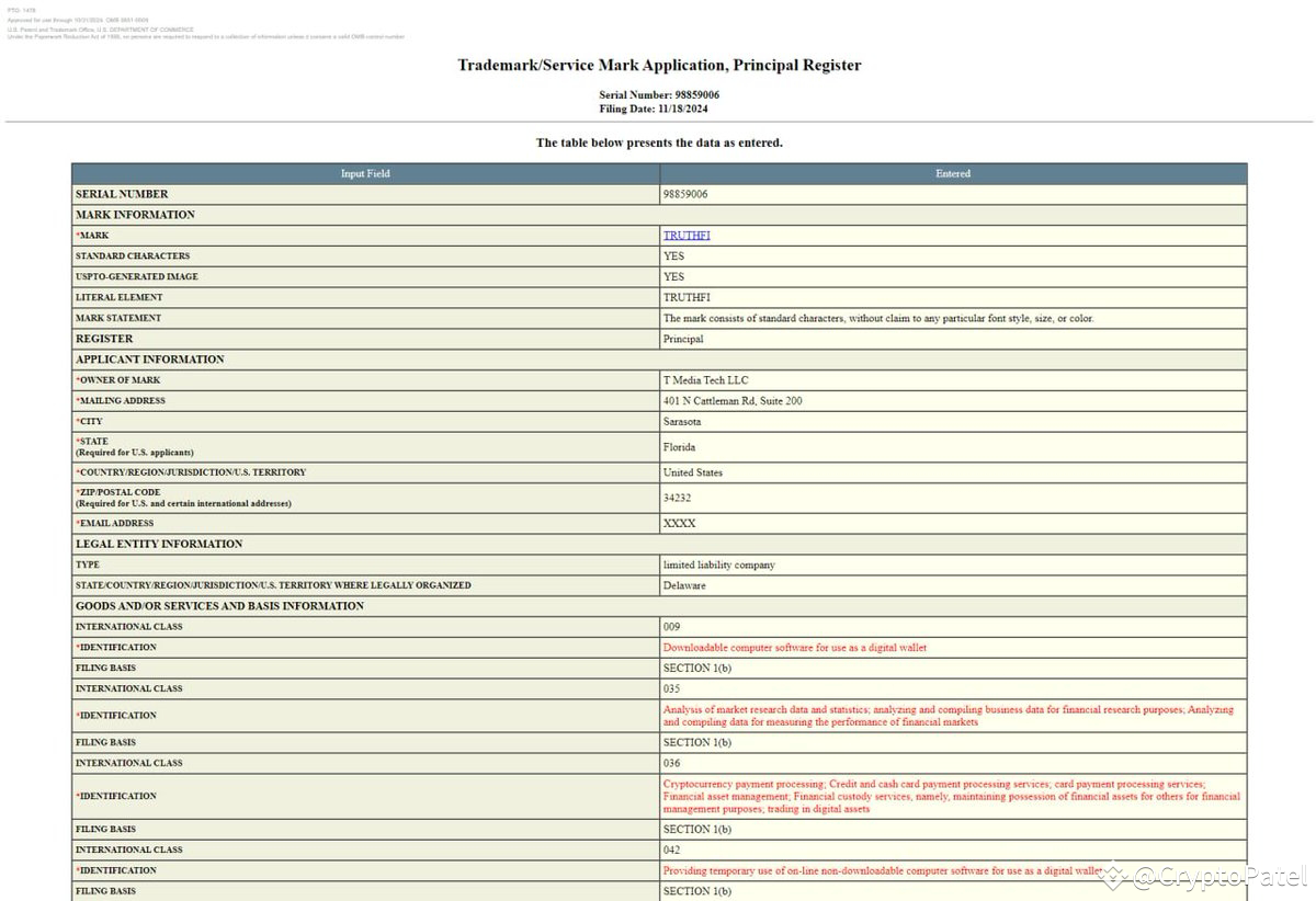 🇺🇸 JUST IN: Trump Media Enters Crypto Space with "TruthFi ...