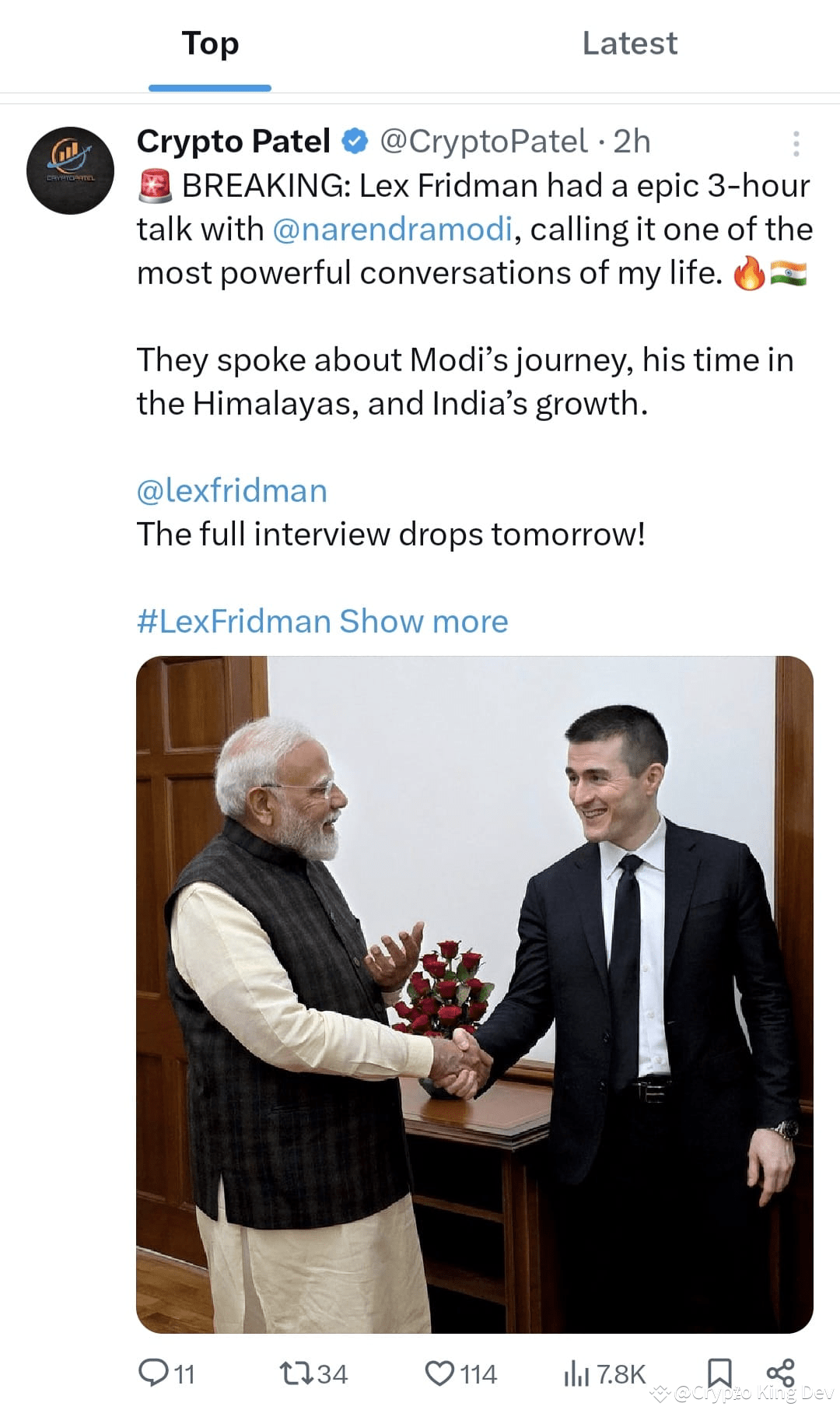 🚨 Lex Fridman’s Exclusive Interview with PM Narendra Modi! | Crypto ...