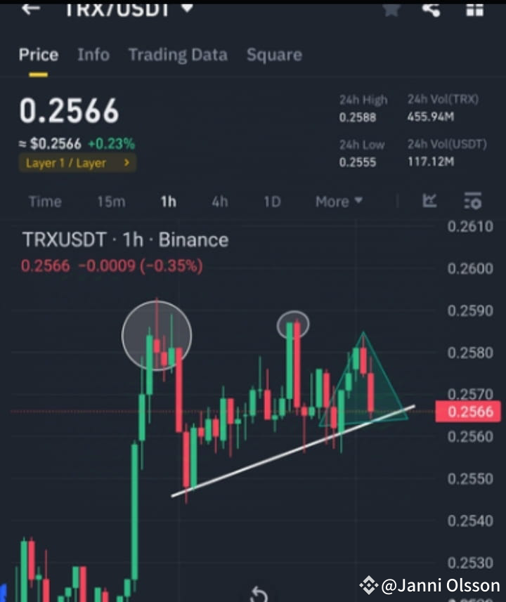 🔺 TRX Alert: Watch the Triangle Pattern Formation! 🔺 📊 C | Janni Olsson on Binance Square
