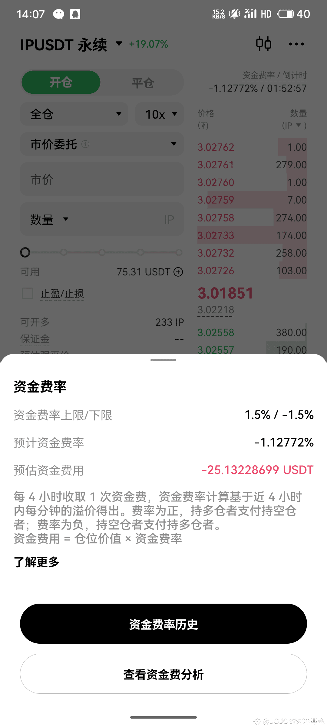 Is this funding rate going to eat people? $IP | JOJO的对冲基金 on Binance Square