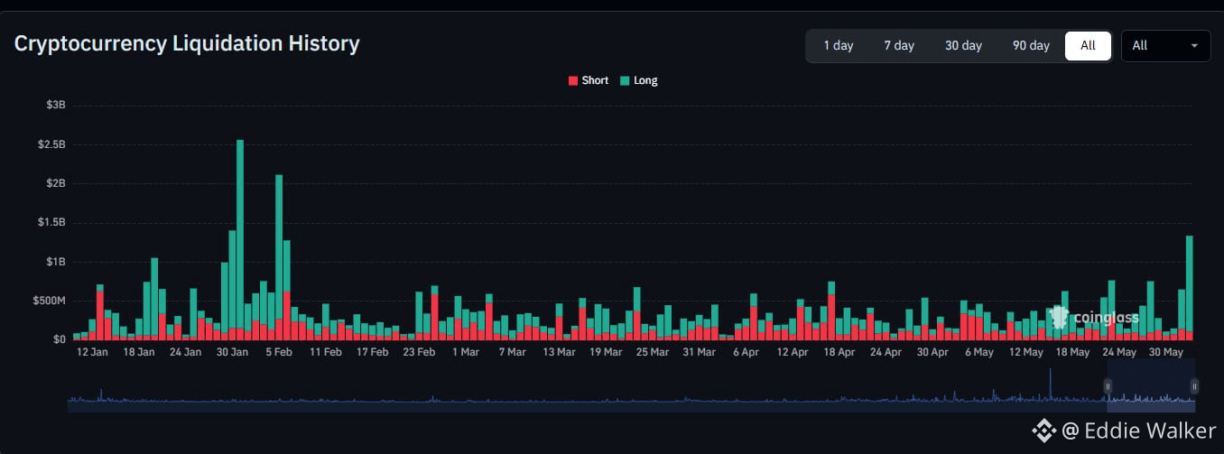 Over $1.25 BILLION in long positions got wiped out in the | Eddie ...