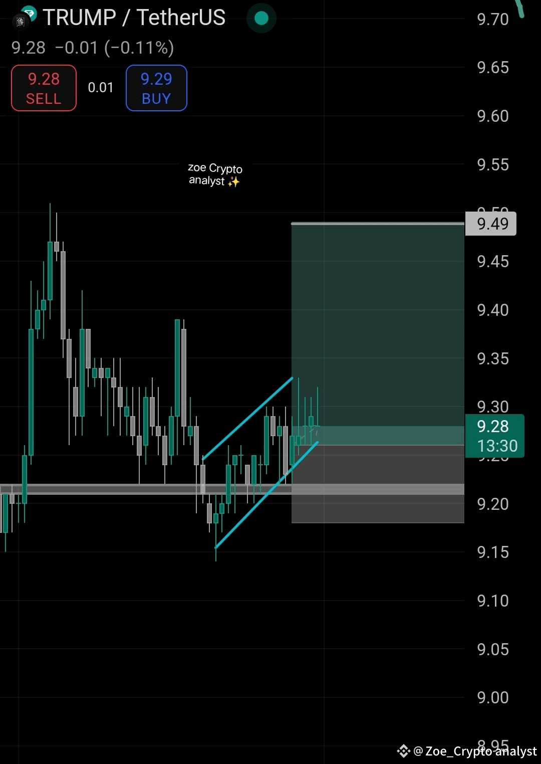 $TRUMP USDT long trade signal 🟢 BULLISH FLAG FORMATION — BR | Zoe_Crypto analyst on Binance Square