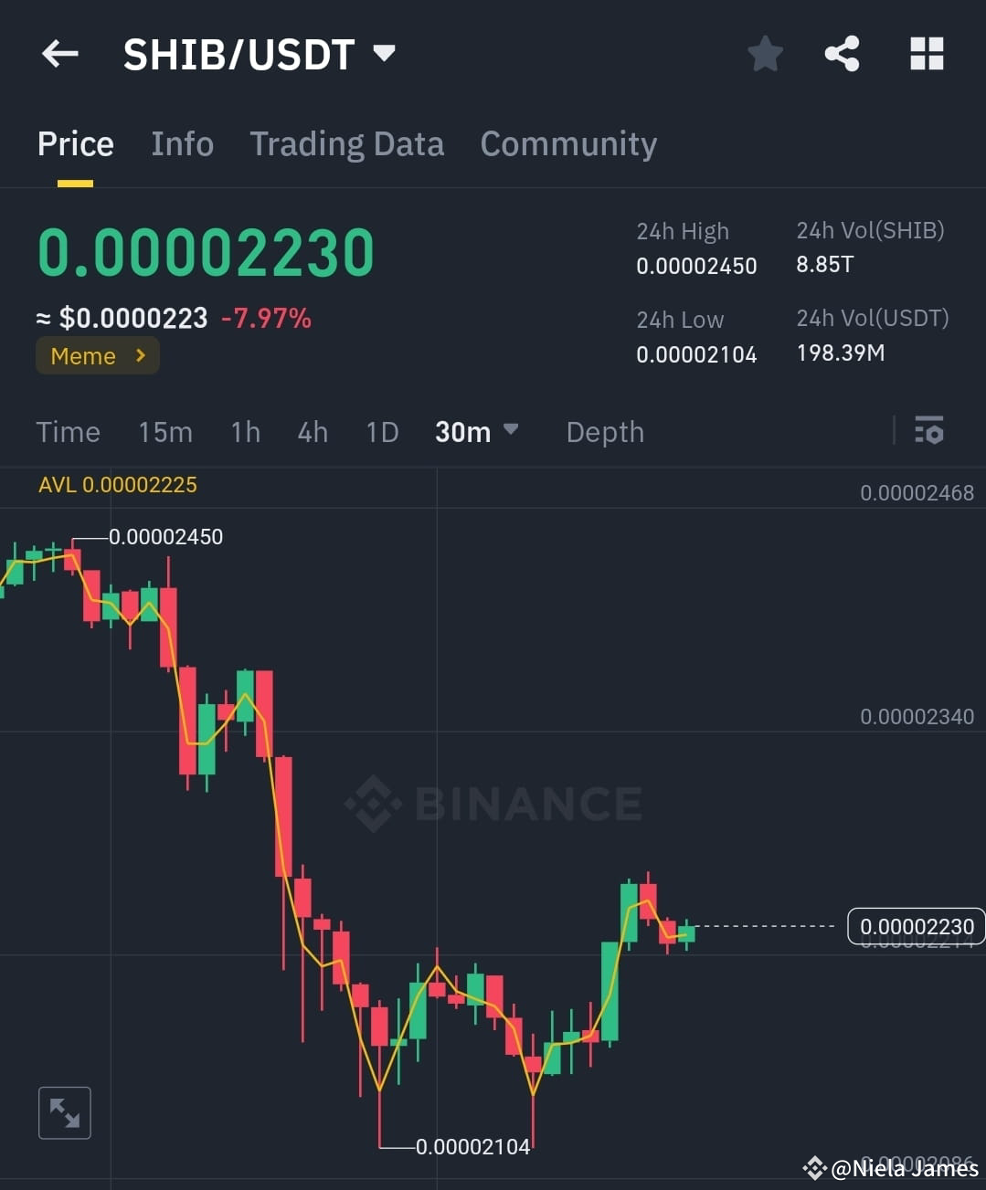 🚀 $SHIB /USDT UNDER PRESSURE BUT SHOWING SIGNS OF LIFE! 🚀 | Niela James on Binance Square