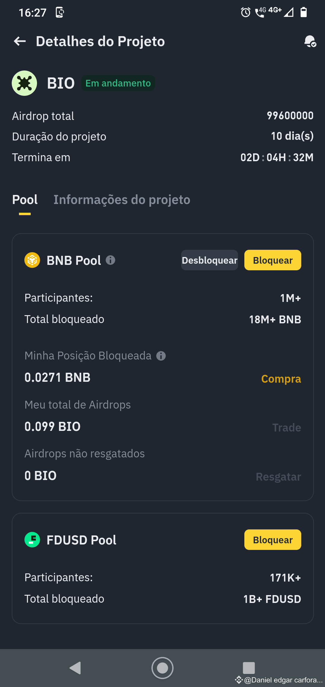 In this Binance launchpool with bio I only put 2 cents in bn | Daniel ...