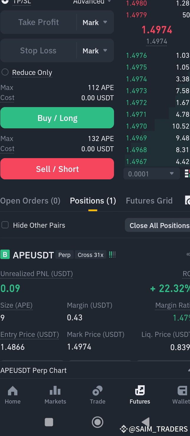 $APE APE/USDT entry 1.4900_1.5100 🎯 1= 1.525 target 2🎯 = | SAIM_TRADERS ...