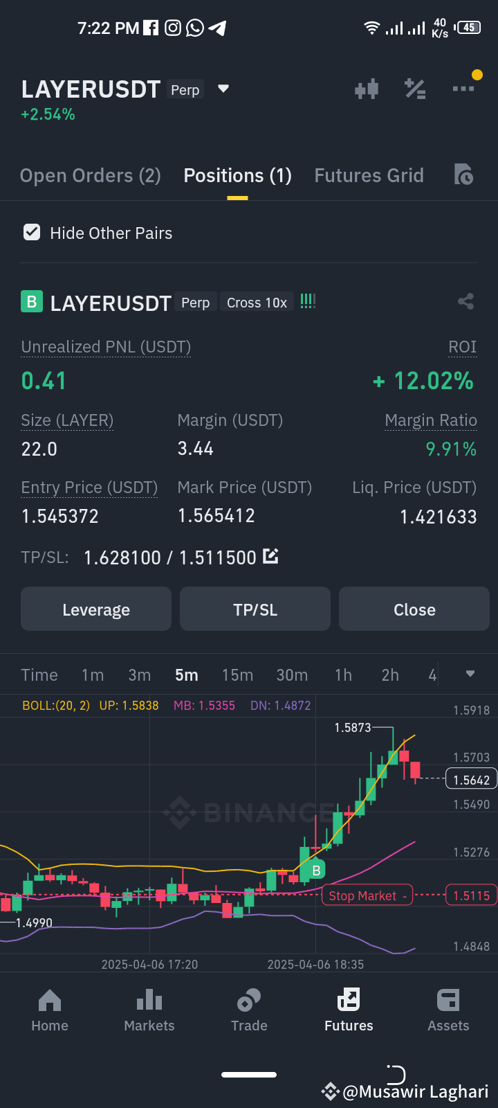 🔰 $LAYER USDT ⏫ BUY : 1.517-1.450 👁‍🗨 Leverage: Cross ( | Musawir Laghari on Binance Square