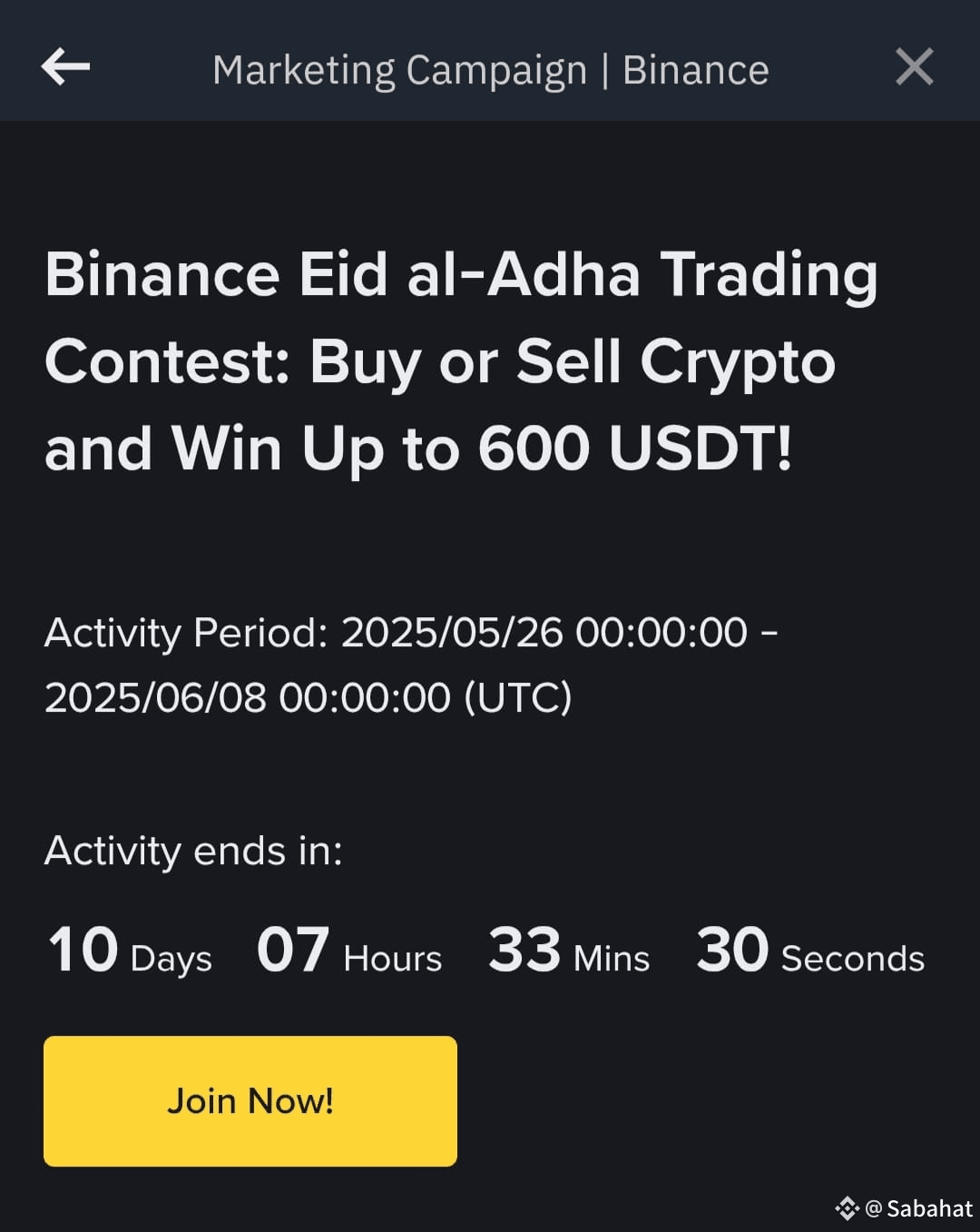 🚨🚨Binance Eid al-Adha Trading Contest: Win Up to 600 USDT! | Sabahat on ...