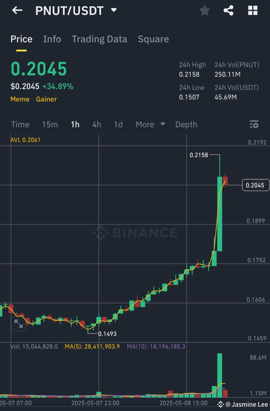 $PNUT LOOKS SMALL BUT MOVES WILD! 🥜🐿️ Chart’s tightening | Jasmine Lee ...