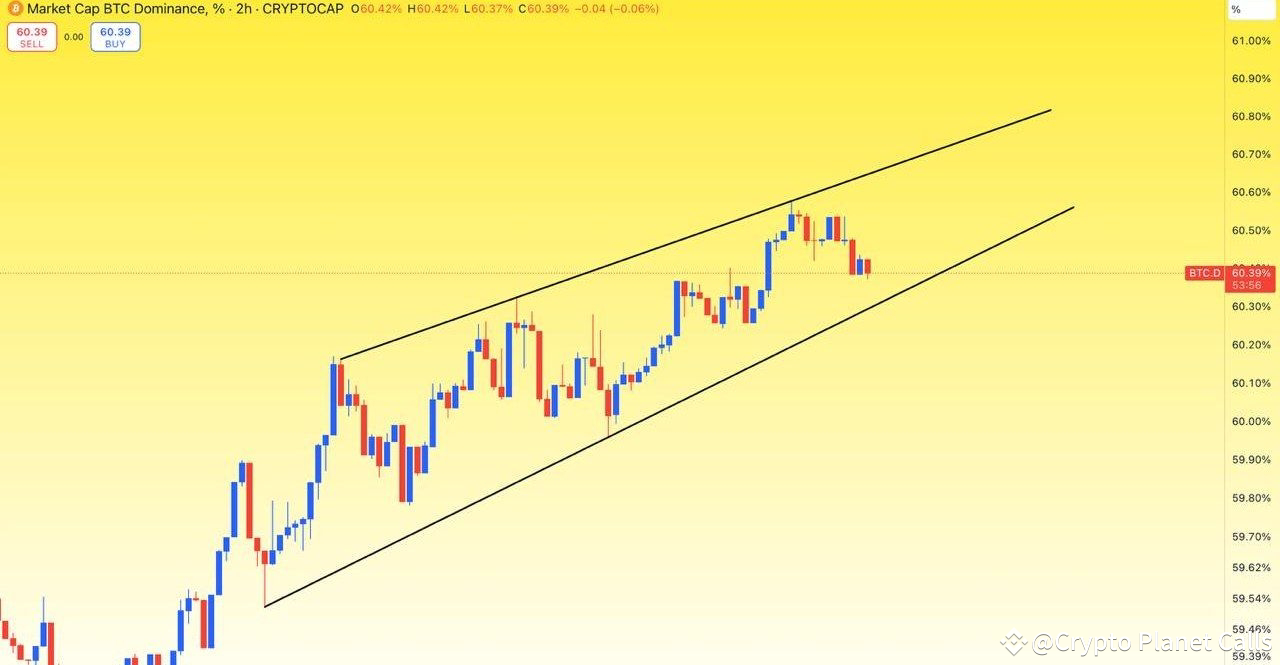 BTC Dominance Currently Trading In The Rising Wedge Pattern, | Crypto ...
