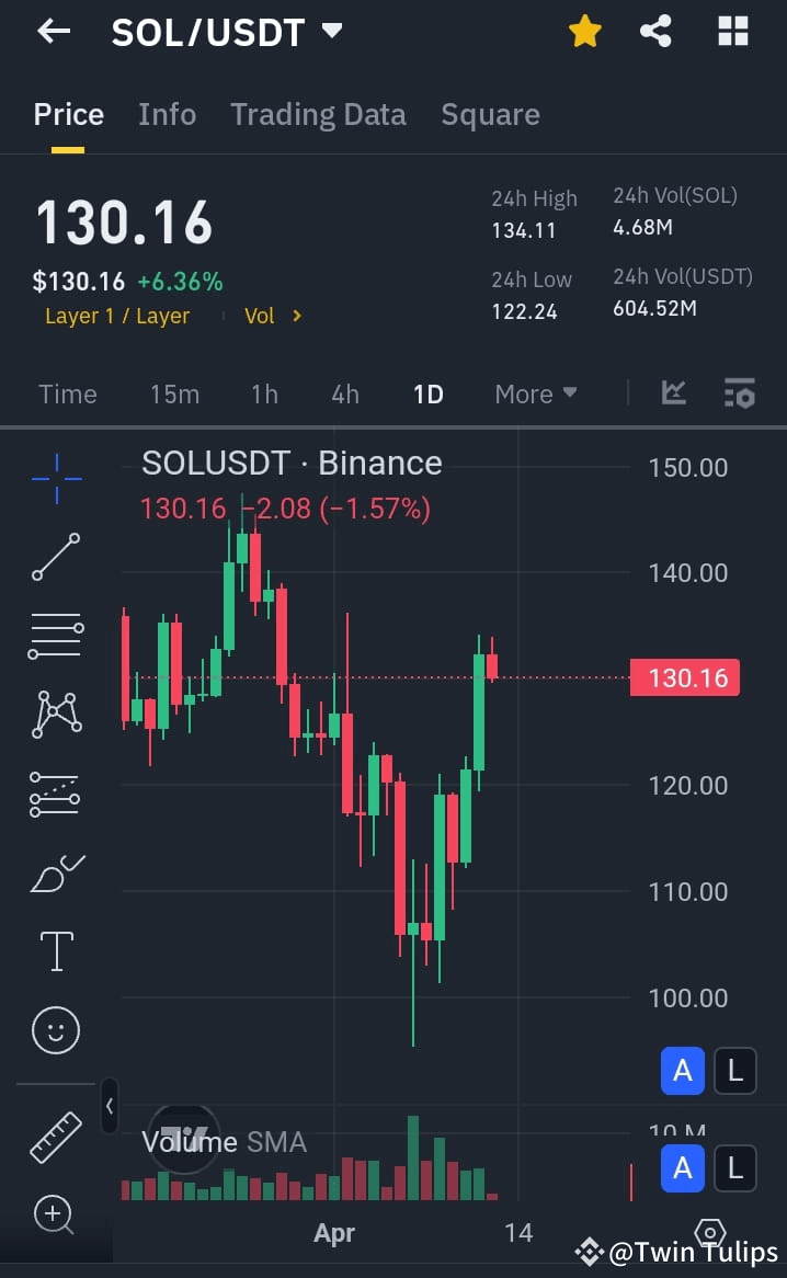 "𝑺𝑶𝑳/𝑼𝑺𝑫𝑻 𝑺𝒐𝒂𝒓𝒔 𝒘𝒊𝒕𝒉 +6.36% 𝑮𝒂𝒊𝒏: 𝑨 𝑮 | Twin Tulips on Binance Square