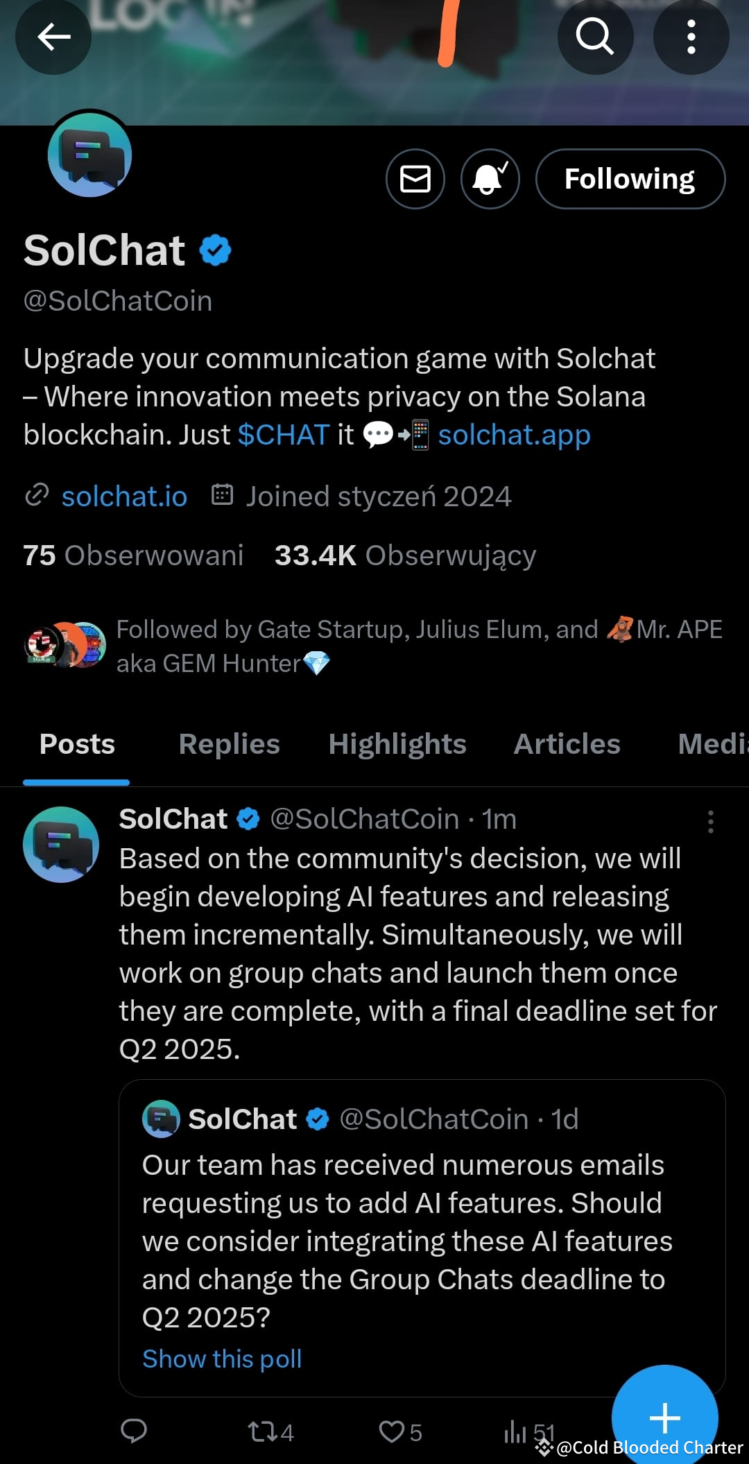 $SOL hidden gem, $chat (solchat token) to integrate Ai into | Cold ...