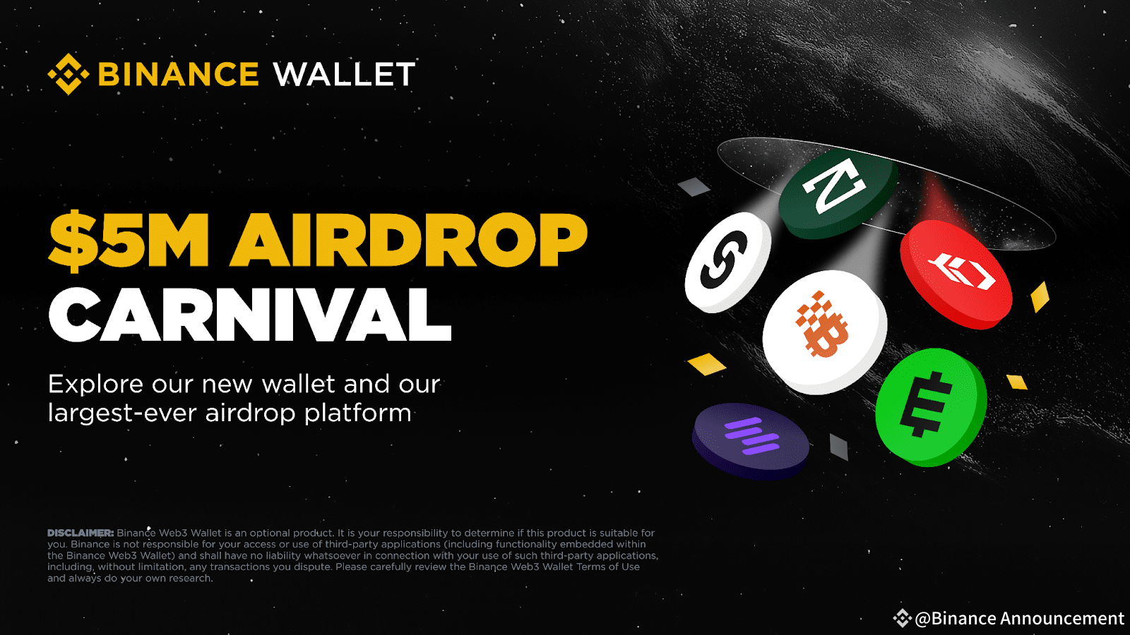 Launching the $5M Airdrop Carnival: Experience the Revamped Binance Wallet via the Largest ...