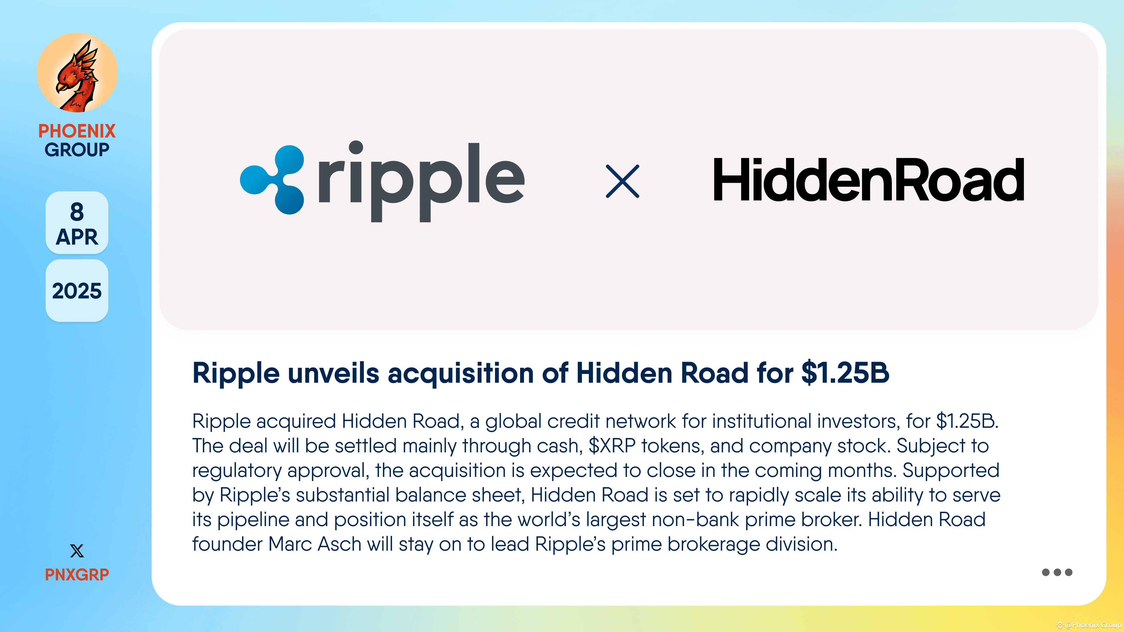 Ripple unveils acquisition of Hidden Road for $1.25B #Rippl | Phoenix ...