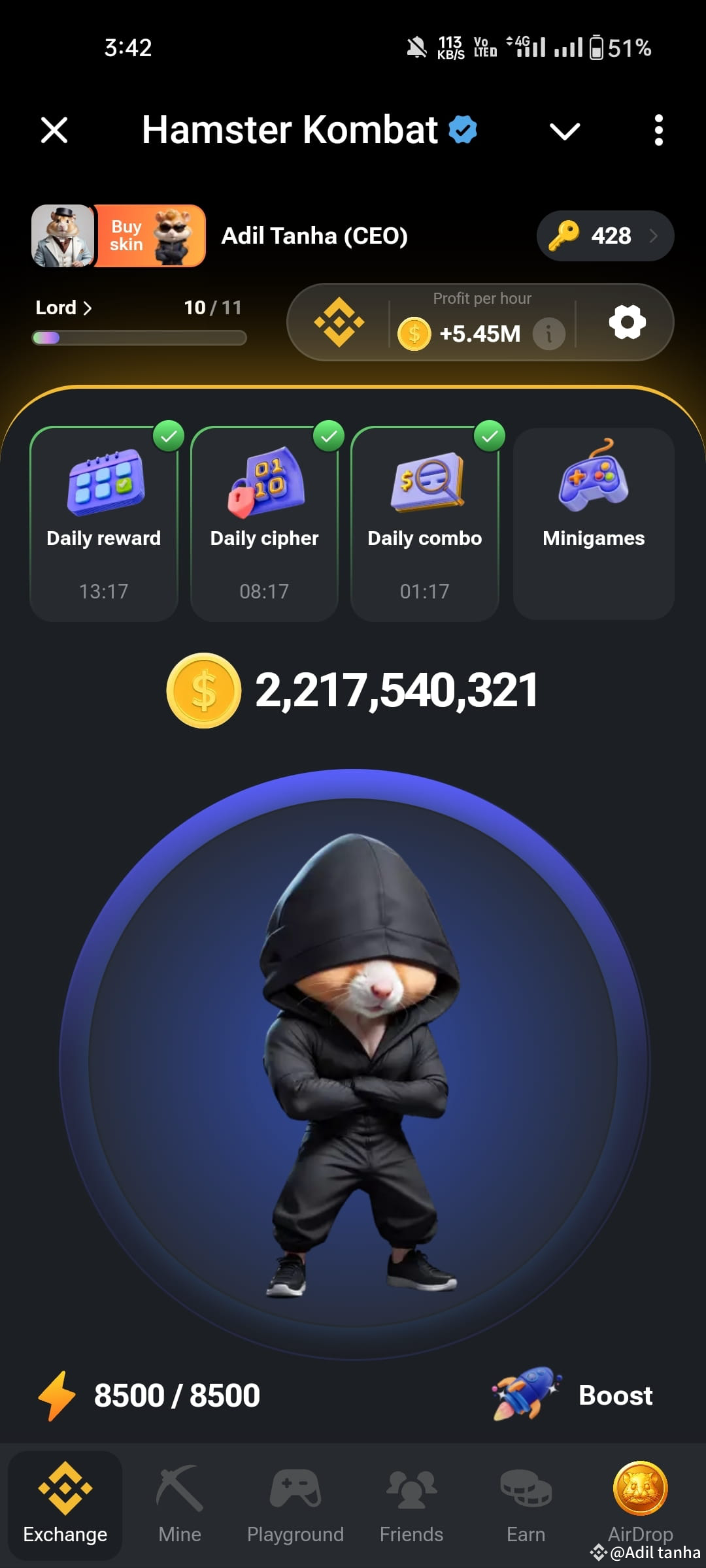 can you buy my account #DOGSONBINANCE #HamsterKombat | Adil tanha on ...