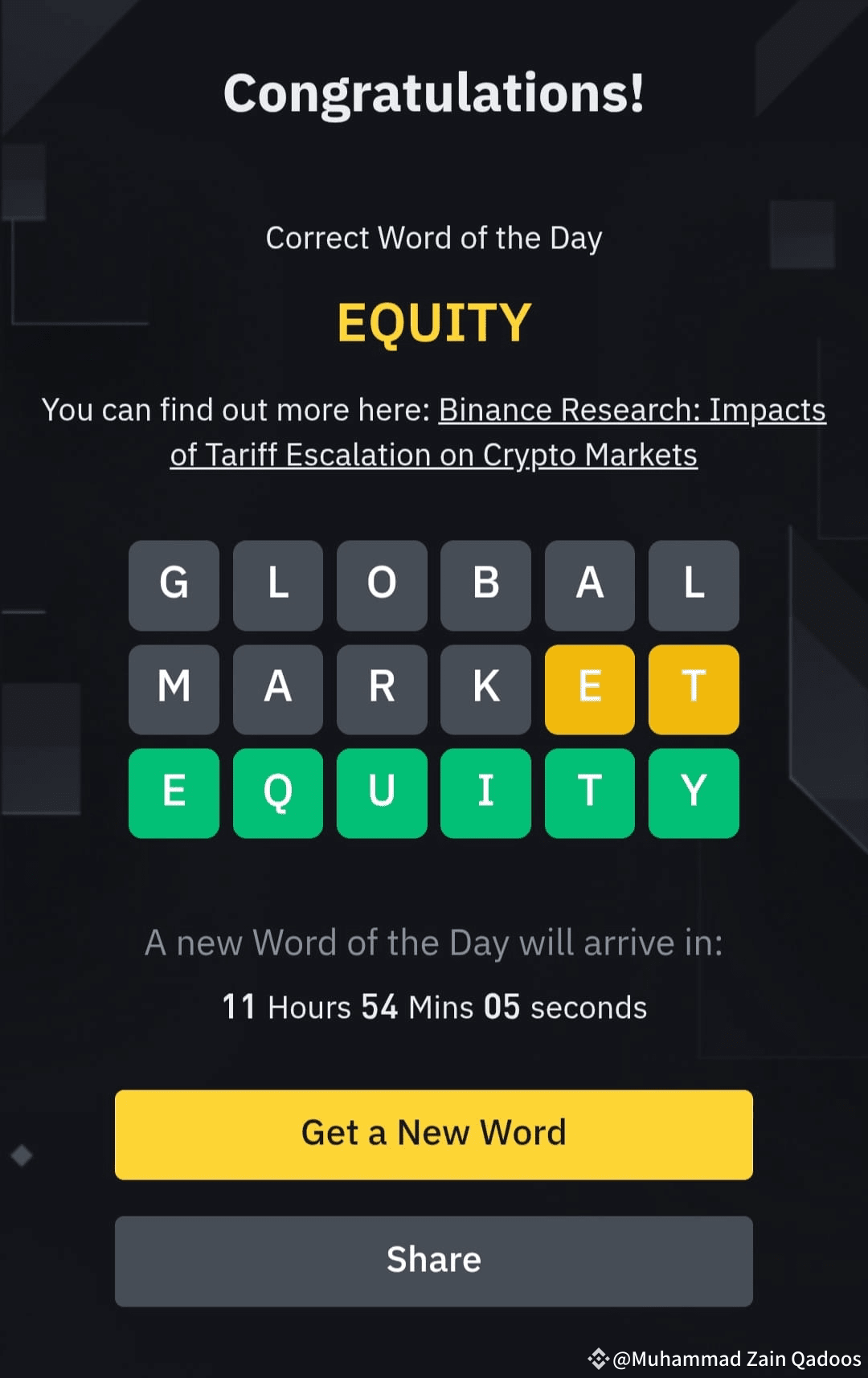 Binance Word of the Day – April 25, 2025 Theme: Tariffs Answ | Muhammad ...