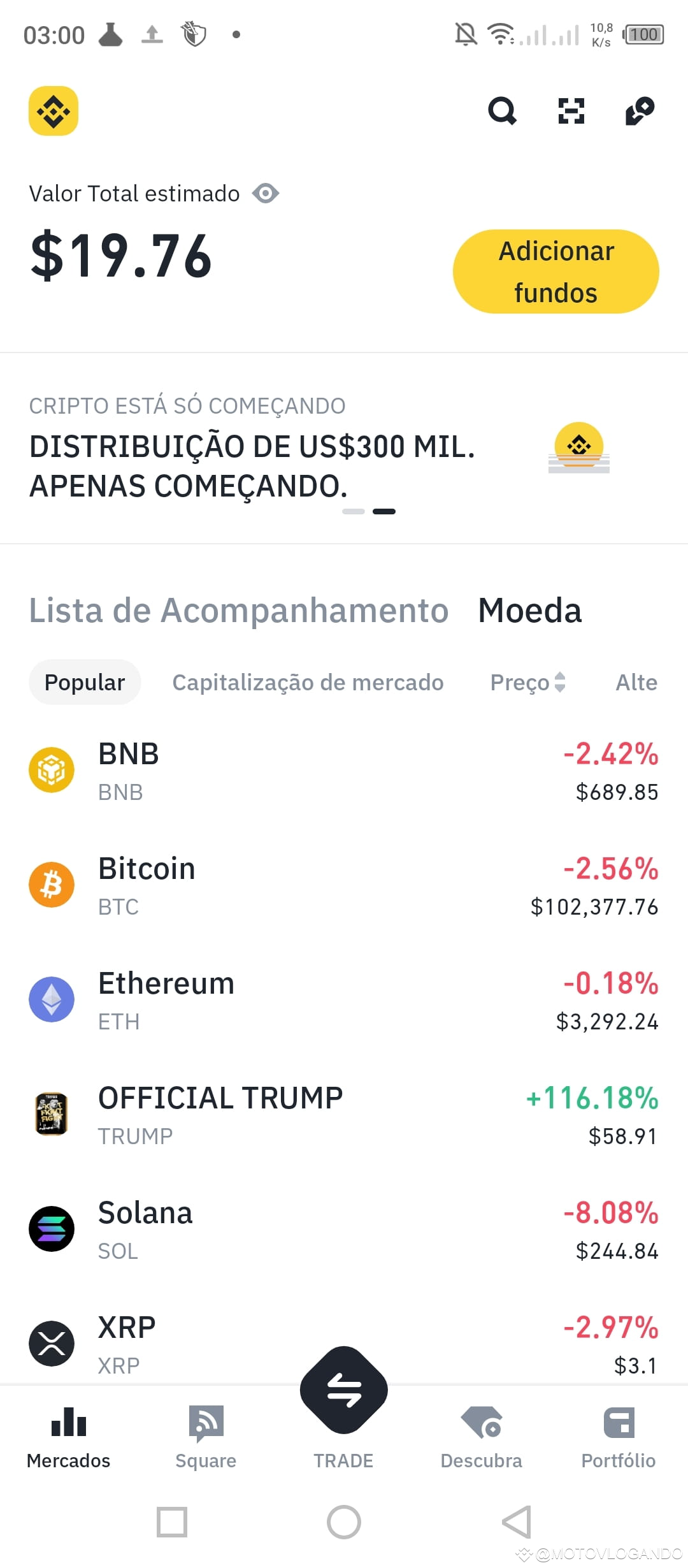 What about Trumpcoin? I think it's hitting $200 today. Tell ...