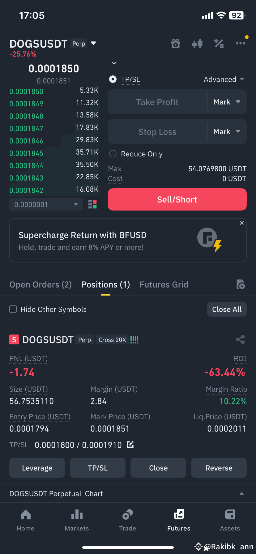 My situation right now in this shit coin i forgot to set sto ...