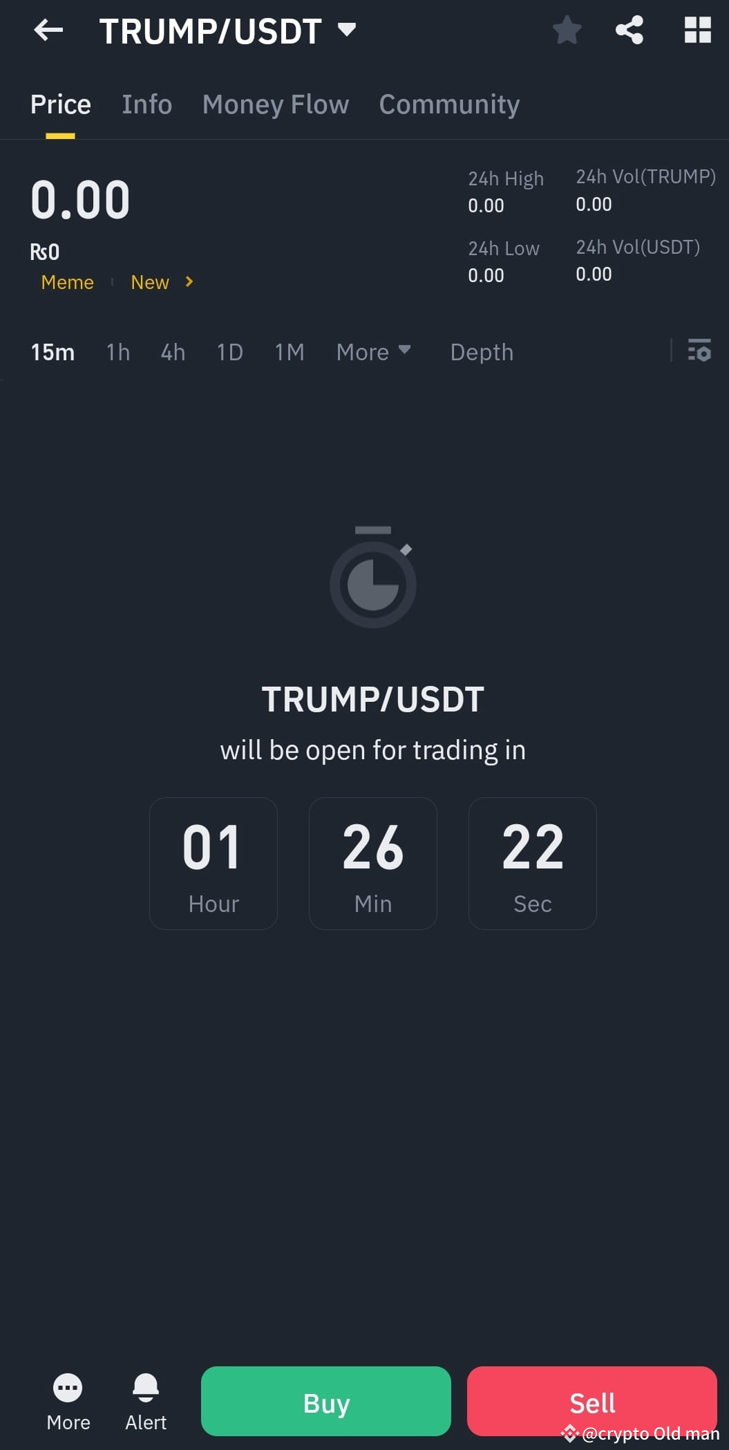 $TRUMP **TRUMP/USDT** with a countdown for when trading wil | crypto ...