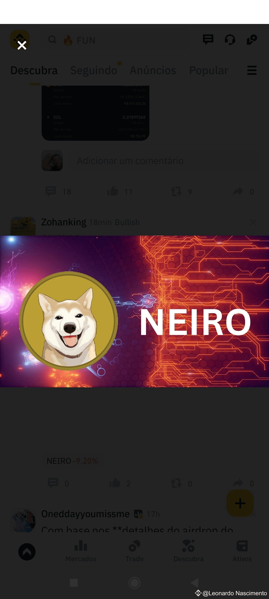 my friends the news that the dog 🐶$NEIRO died but this is | Leonardo ...