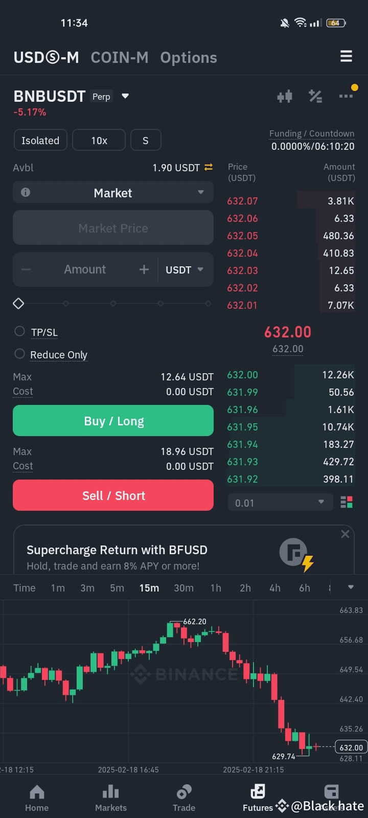 $BNB /USDT Bearish Set-Up 📈 It's bearish, but when to ente | Black hate on Binance Square