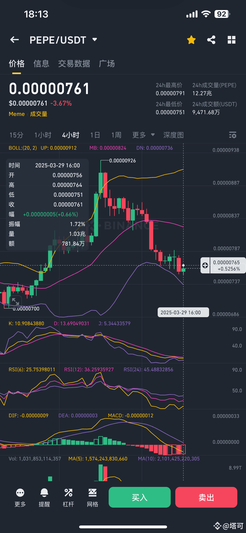 #pepe⚡ 《Trend Changes — PEPE Level Update》 The market is | 塔可 on ...